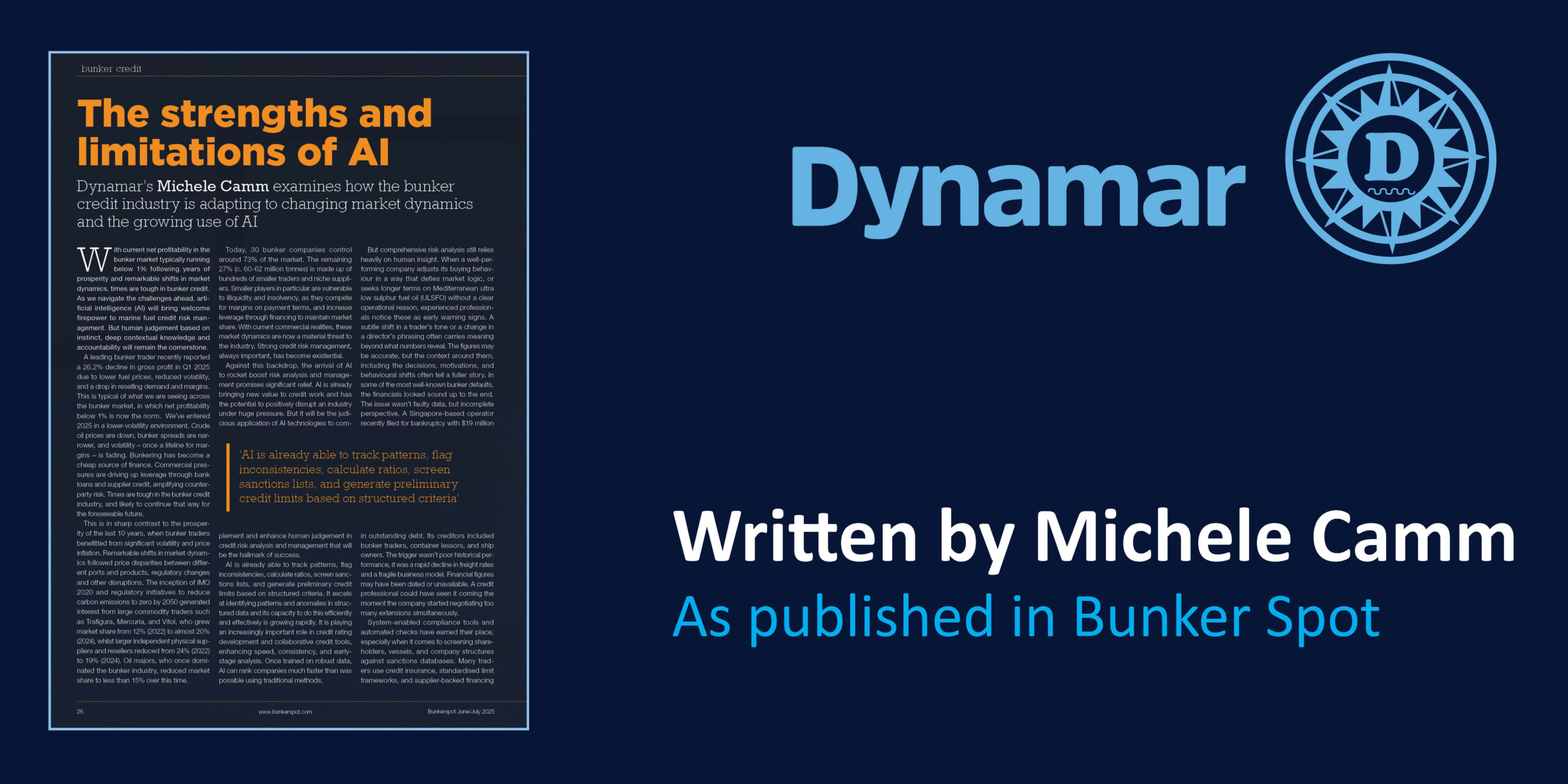 The strengths and limitations of AI » Dynamar B.V. Maritime Reports